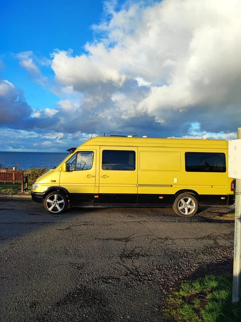 MERCEDES SPRINTER LWB Camper Van 2003 Gold Off Grid Full Time Use £ ...