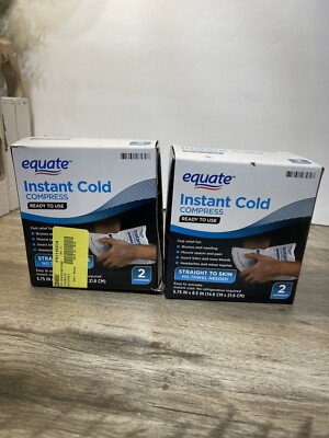 EQUATE INSTANT COLD Compress Ready To Use, 4 Total COMPRESSES New ...