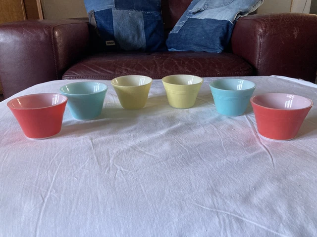 6 VINTAGE MID Century Pastel JAJ Pyrex Custard Pots, Ramekins £26.69 ...