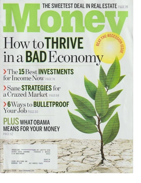MONEY MAGAZINE HOW To Thrive In a Bad Economy February 2009 IR KL3676 £ ...