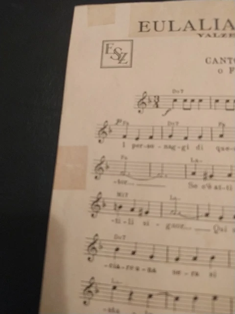 FORLI' ED. SUVINI Zerboni Antico Spartito Musicale Eulalia Torricelli ...