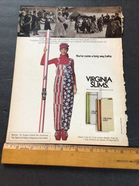VIRGINIA SLIMS CIGARETTES Ad Clipping Original Vintage Magazine Print ...