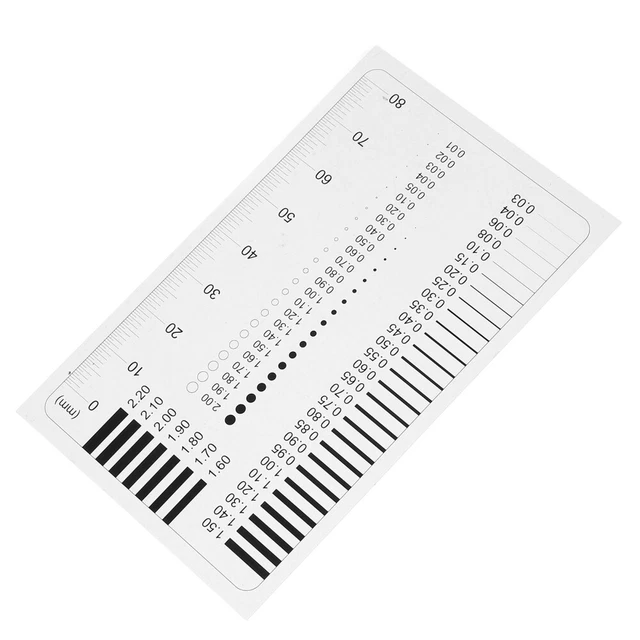 BADGE GAUGE TRANSPARENT Ruler Diameter Area Measurement Chart Flaw ...
