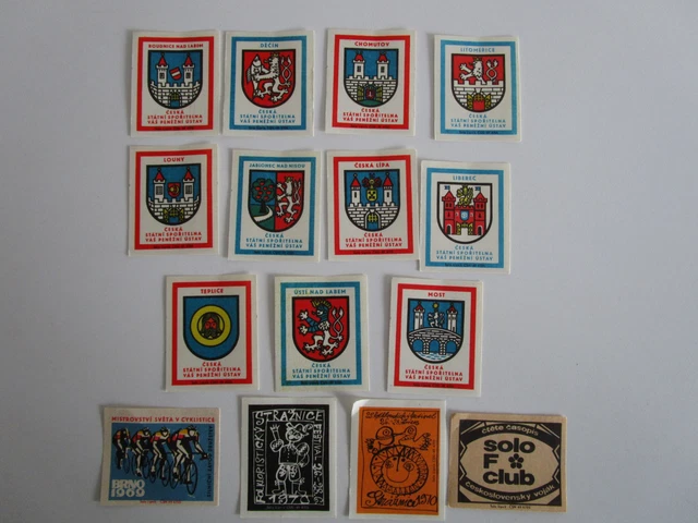 CZECHOSLOVAKIA CZECH MATCHBOX Labels 1960-1970s Heraldry Heraldica ...