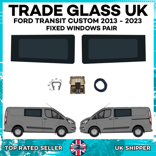 FORD TRANSIT CUSTOM Tinted Side Windows WITH FITTING KIT And U TRIM 13 ...
