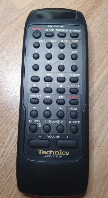 TECHNICS RAK-CH159WH AUDIO System Original Remote Control Tested ...
