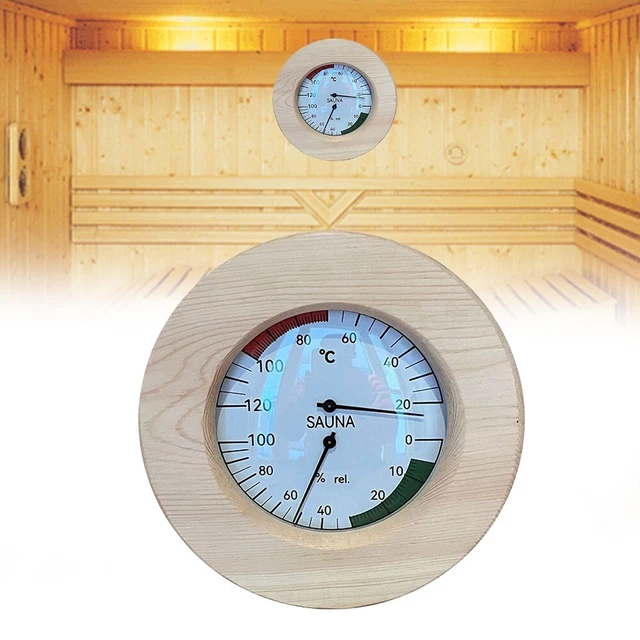 SAUNATHERMOMETER UND HYGROMETER aus Holz f??r optimale Dampfbadbedingungen EUR 22,81 - PicClick DE