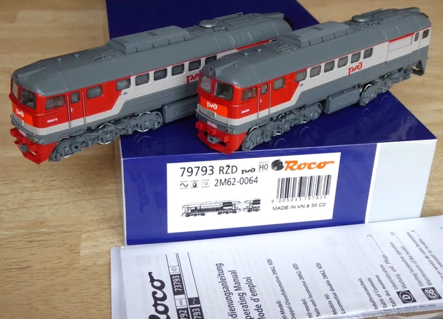 ROCO 79793 AC Doppel-Diesellok 2M62-0064 Taigatrommel RZD-PID mit Sound ...