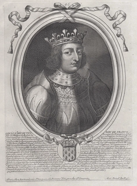 1680 LOUIS X De France Ludwig Le Hutin Roi King Portrait Gravure sur ...