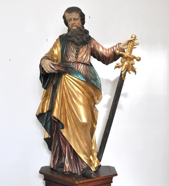 HEILIGER PAULUS, RENAISSANCE, alte Fassung, 92/60 cm, südd/Österreich ...