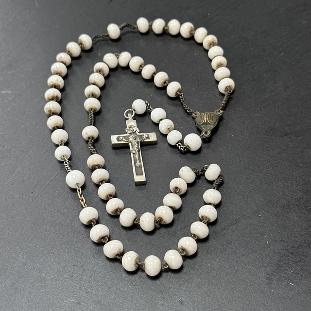 RARE CHAPELET ANCIEN En Acier Et Boule croix reliquaire XIXeme CH62 EUR ...