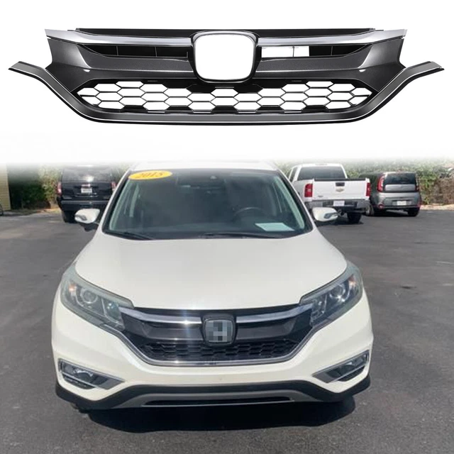 FOR HONDA CRV 2015-2017 Front Bumper Upper Lower Grille Black Chrome ...