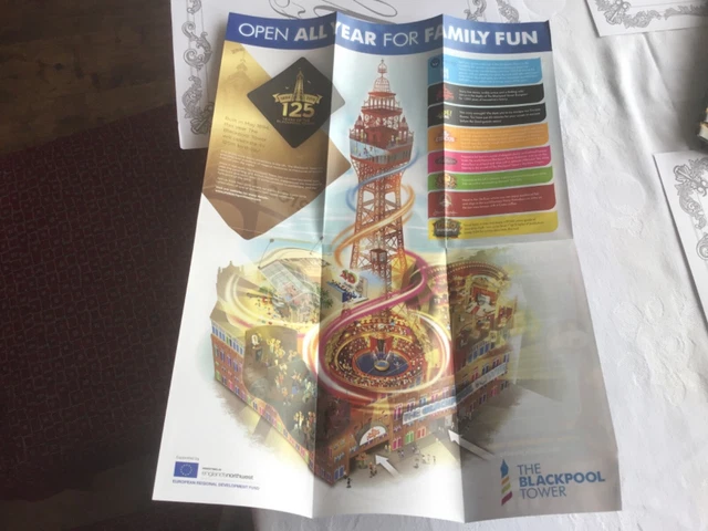 BLACKPOOL TOWER AND CIRCUS VISITORS FOLD OUT LEAFLET EVENTS GUIDE 2019 ...
