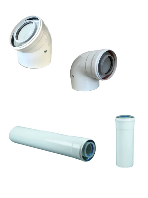 DN 60/100 MM Abgasrohr Brennwert Winkel Bogen Rohr/Abgassystem ...