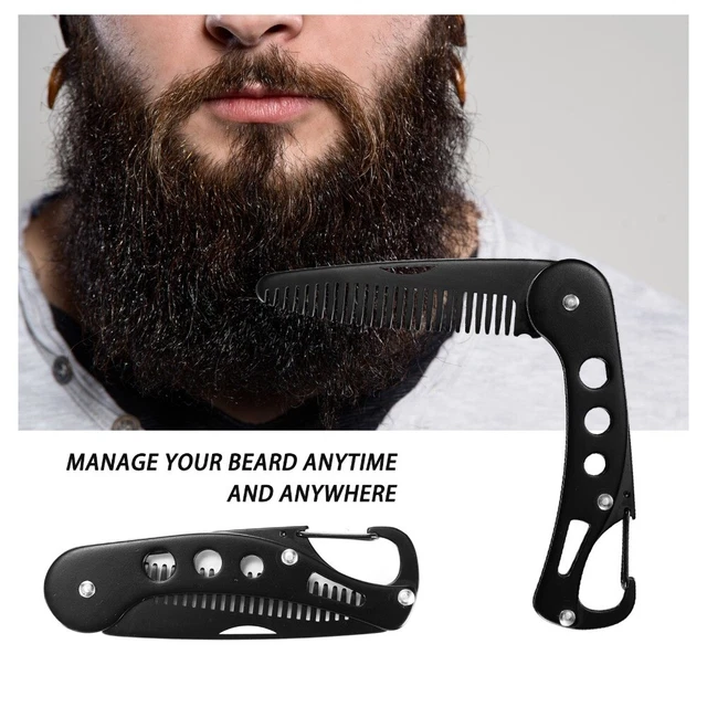 FOLDING MEN BEARD Styling Combs Portable Beard Comb Hairdressing Tools ...