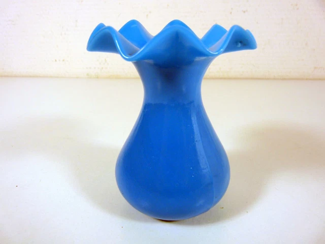 PETIT VASE OPALINE de foire Portieux Vallery Stahl bleu pas signé H - 9 ...