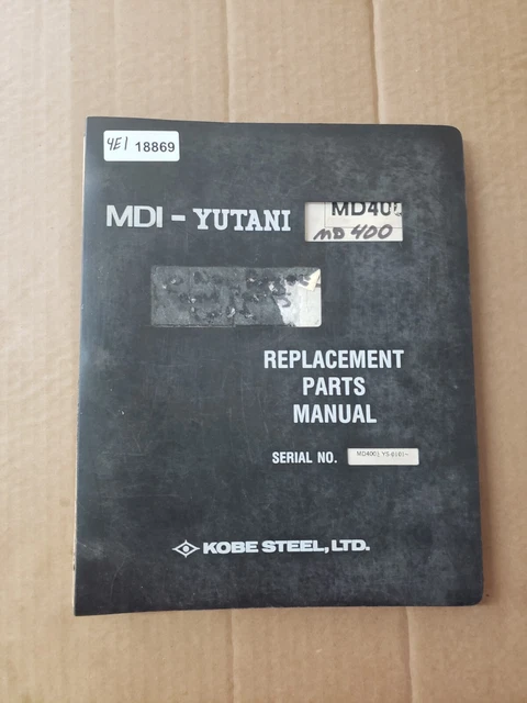 MDI YUTANI MD400LC Hydraulic Excavator Factory Parts Catalog Manual $40 ...