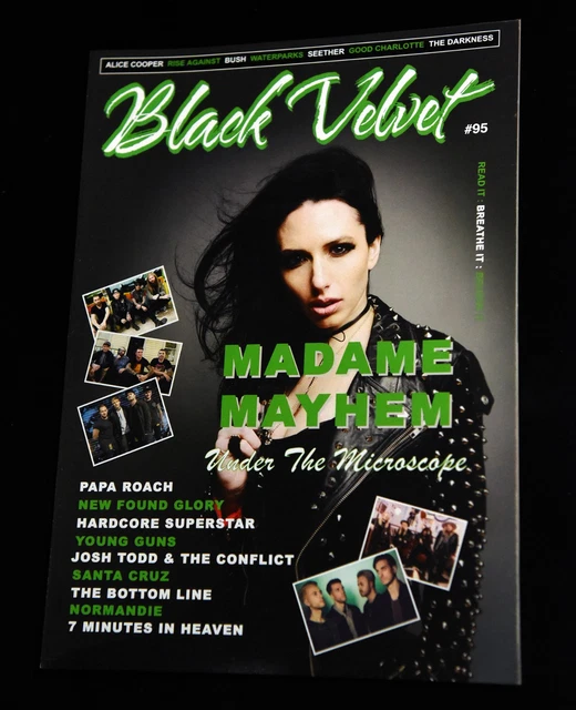 BLACK VELVET MAGAZINE 95 Madame Mayhem Papa Roach Santa Cruz The Bottom ...