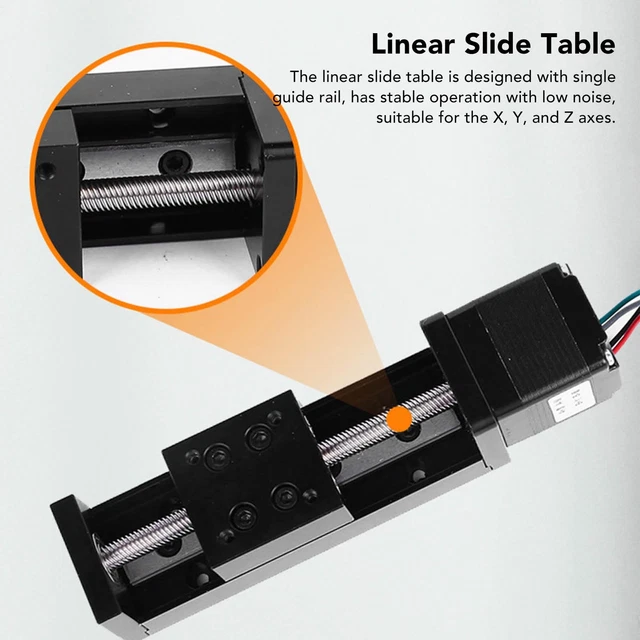MINI LINEAR RAIL Guide Slide Actuator Alloy Stepper Motion Stage 50mm CNC Router £29.89 ...
