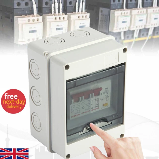 2 WAY CARAVAN Garage Consumer Unit Enclosure Fuses Box 2MCB 16A 30mA ...