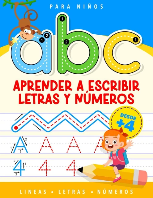 APRENDER A ESCRIBIR Letras y Números para niños Líneas - Letras ...
