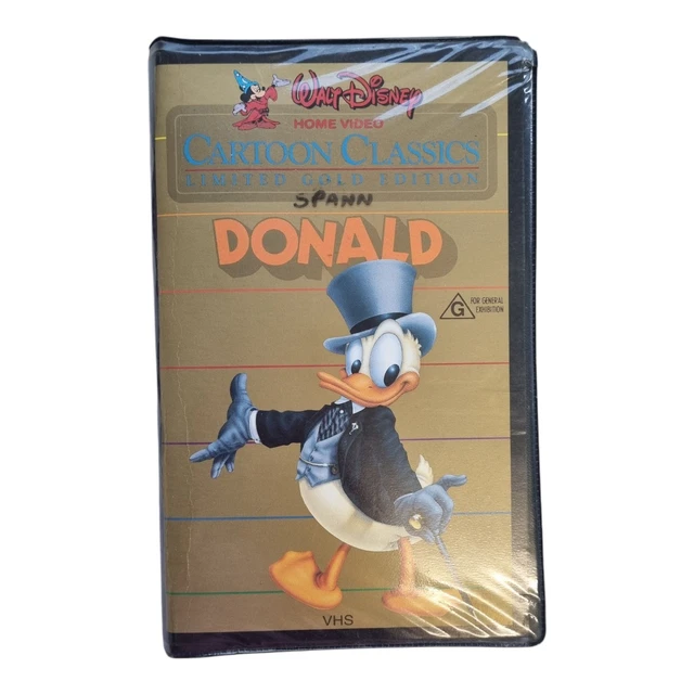 DISNEY CARTOON CLASSICS Donald Duck Limited Gold Edition Australian VHS ...