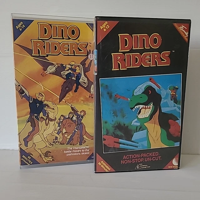 DINO RIDERS VOL 1 + Vol II x 2 VHS Vintage 1988 120 Mins Animation Rare ...