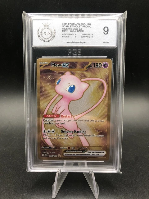 POKEMON 151 GOLD Mew ex - Metall Promo 205/165 Einzelkarte Englisch PGS ...