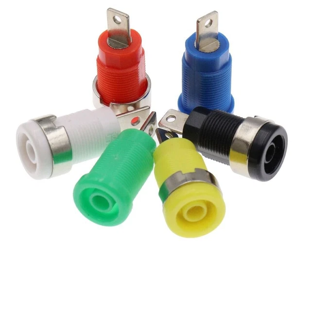 SOCKET FEMALE PURE Copper Terminal 4mm Banana Socket Binding Post Nut ...