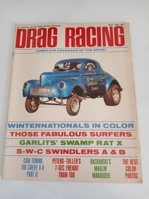 BACK ISSUE DRAG Racing Magazine May 1966, Winter Nats Surfers Stone ...