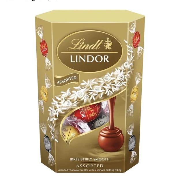 LINDT LINDOR ASSORTED Chocolate Truffles Box 200g Milk, White & Extra ...
