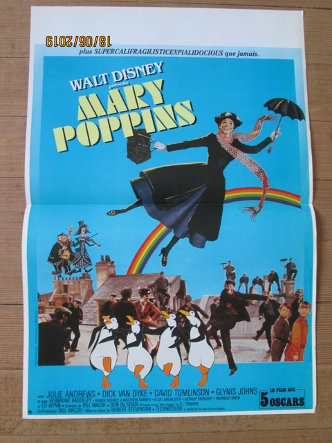 MARY POPPINS Affiche cinéma originale pliée format 40/60 année R1970 TBon état EUR 19,00 ...