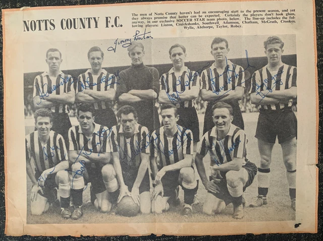 FULLY SIGNED X11 Notts County Team Group Poster Football Autograph ...