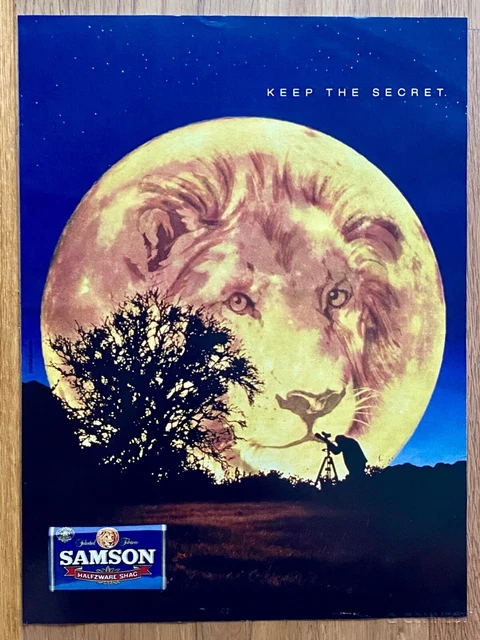 SAMSON TABAK FULL Moon Löwe Original 1991 Vintage Advert Werbung ...