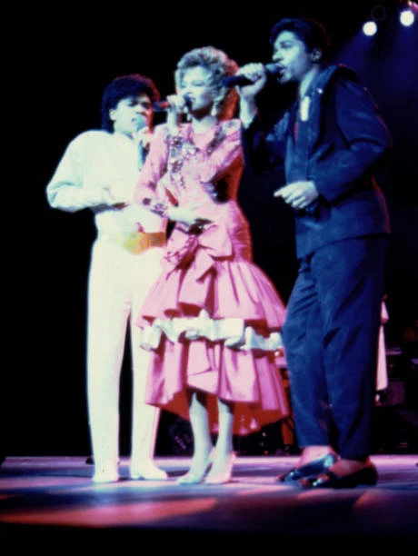 DAVID LEWIS, BARBARA Weathers and Wayne Lewis of Atlantic Starr 1987 ...
