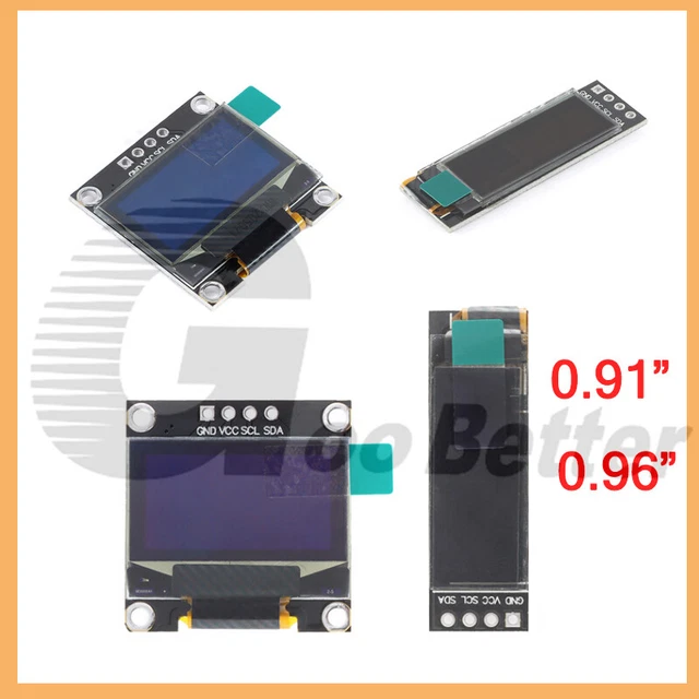 0,91 0,96 ZOLL OLED Display SSD1306 Weiss 128x64 I2C/IIC Modul ...