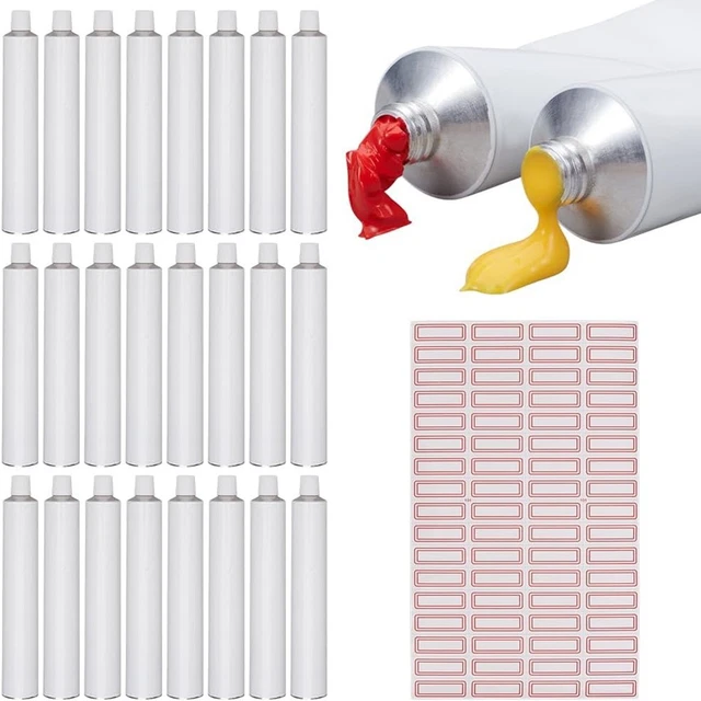 24PC WHITE EMPTY Oil Paint Tubes 60ml Empty Aluminum Paint Tubes ...
