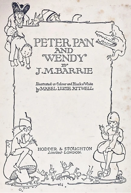 1921 PETER PAN AND WENDY Antique FIRST EDITION Childrens JM BARRIE vtg ...