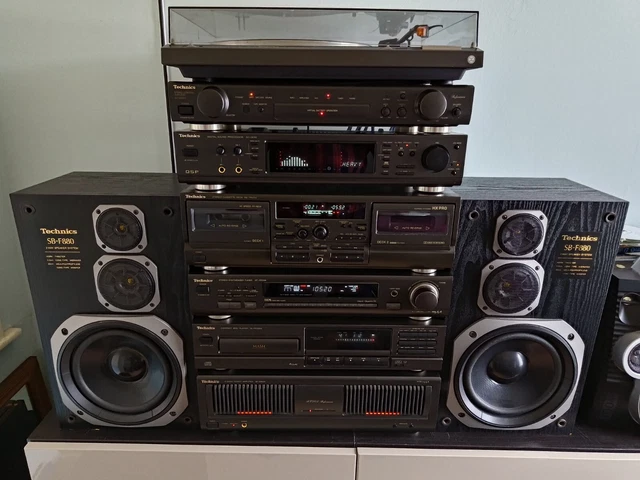 TECHNICS HIFI STACK complete bt cd tape tuner turntable amp eq sh-ge90 ...