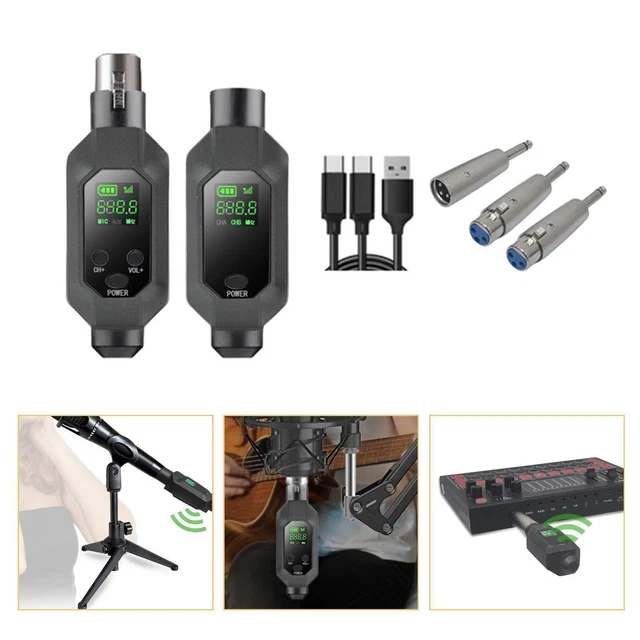 ÉMETTEUR RÉCEPTEUR XLR avec écran , système sans fil, adaptateur de ...