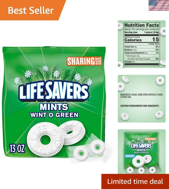 WINT-O-GREEN FLAVOR BREATH Mints Hard Candy, Sharing Size, Hard Candy ...