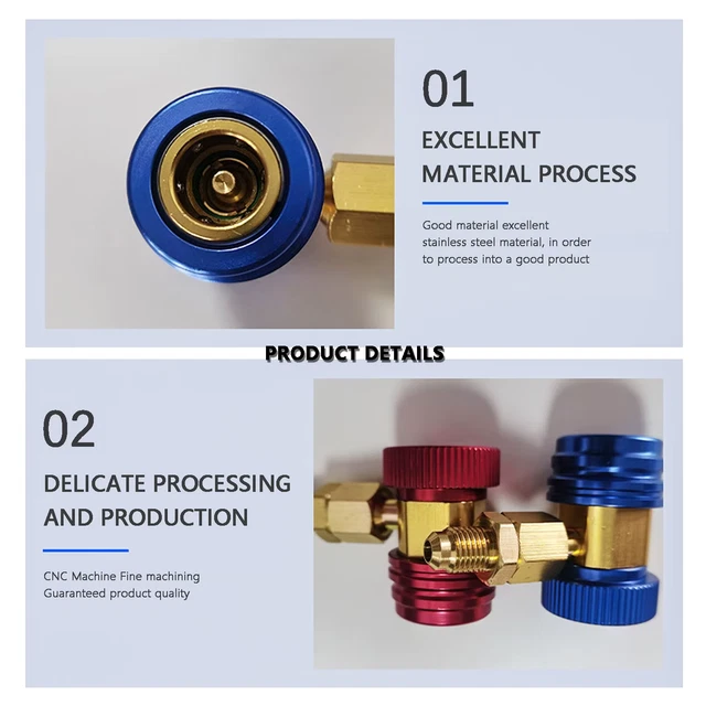 FREON R134A H/L Auto Car Quick Coupler Connector Aluminium Adapters Air ...