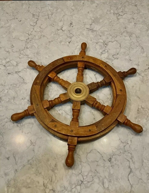 ROUE DE BATEAU nautique en bois de 12 pouces, décoration murale, article de... EUR 98,99 ...