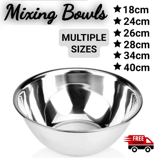 HEAVY STAINLESS STEEL Mixing Washing Bowl Small Medium Large Catering ...