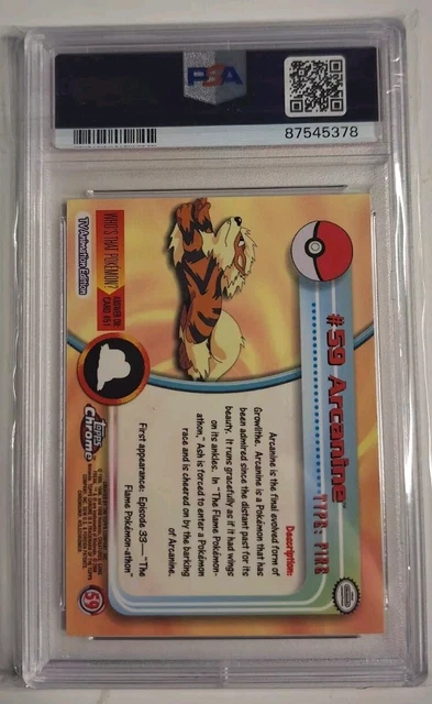 2000 TOPPS CHROME Pokémon #59 Arcanine Grade PSA 9 EUR 56,14 - PicClick FR