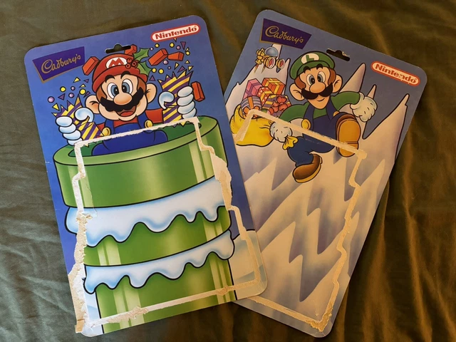 SUPER RARE VINTAGE Nintendo Mario Bros Cadbury Xmas Chocolate Packaging ...