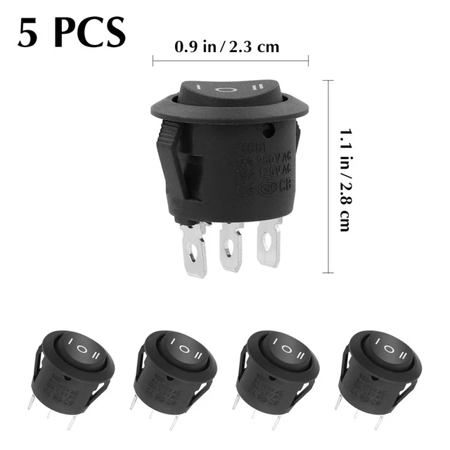 TOGGLE SWITCH LIGHT Rocker Button Single Double Throw Push Round $18.10 ...