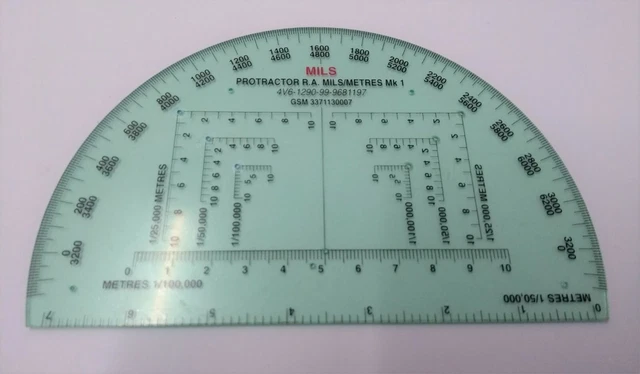 GENUINE BRITISH MILITARY Map Reading Scale Tool 6" or 8" Mils/Meters ...