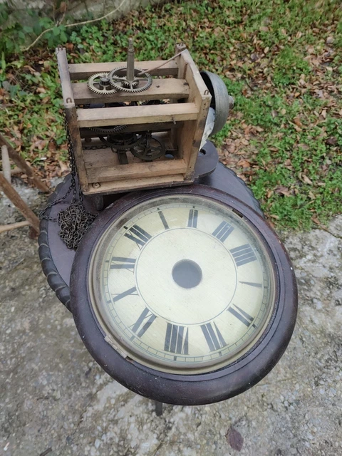 ANTIQUE C.1900 POSTMAN'S Alarm German Black forest Wall Clock To ...