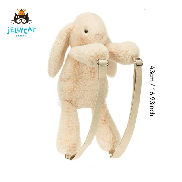 JELLYCAT BACKPACK RABBIT Plush Toy New Model with Label and Dust Bag ...